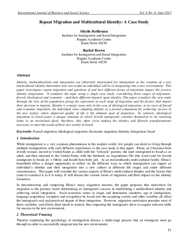 (PDF) Repeat Migration and Multicultural Identity : A Case Study