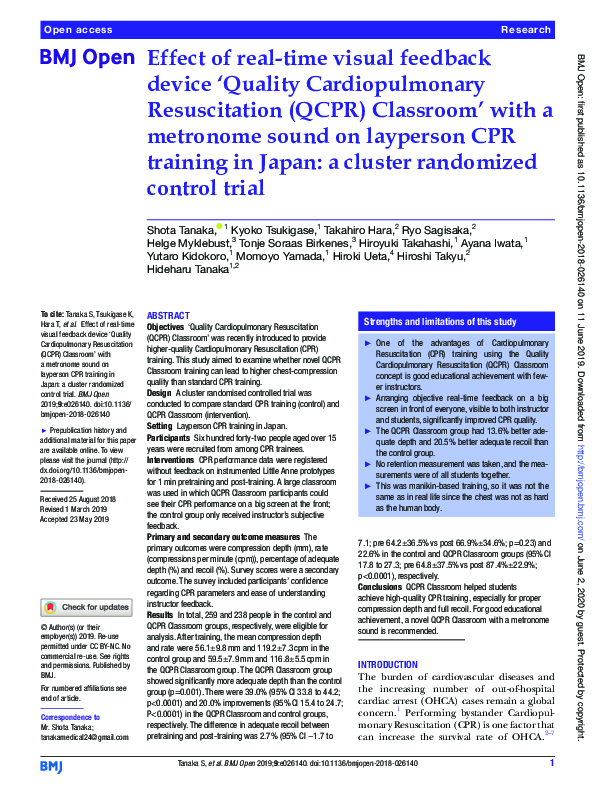 (PDF) Effect of real-time visual feedback device ‘Quality ...