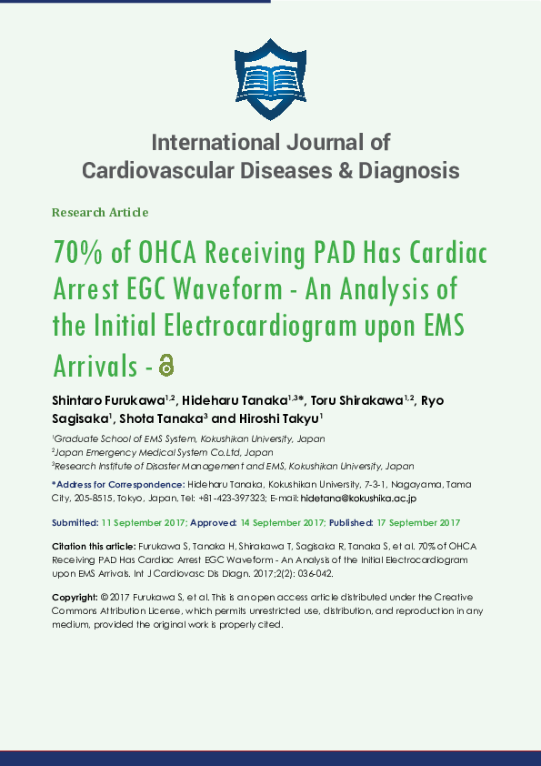 (PDF) 70% of OHCA Receiving PAD Has Cardiac Arrest EGC Waveform - An ...