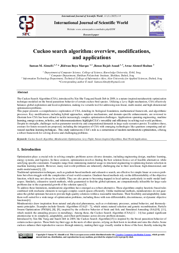 (PDF) Cuckoo search algorithm
