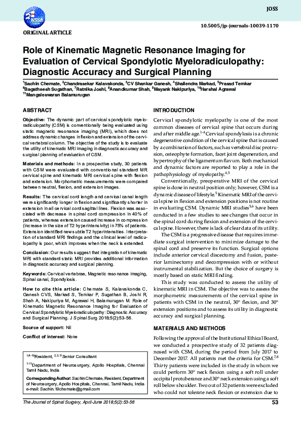 (PDF) Role of Kinematic Magnetic Resonance Imaging for Evaluation of ...