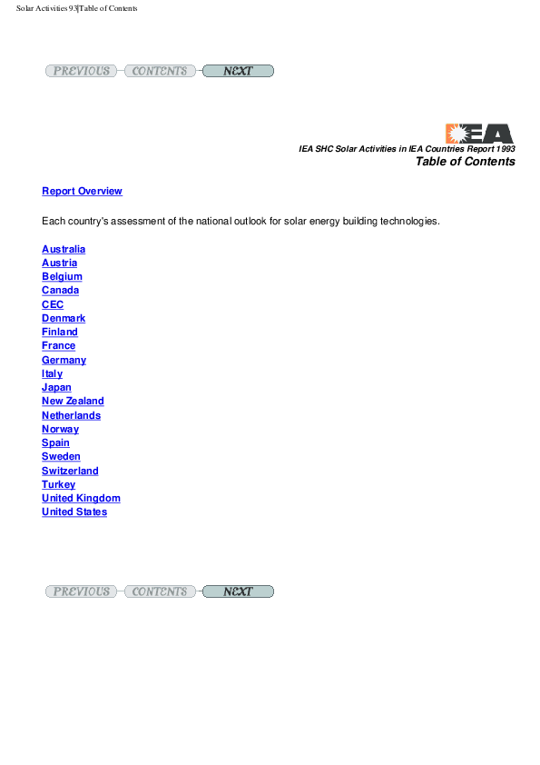 (PDF) Overview of Solar Energy Activities in Iea Countries