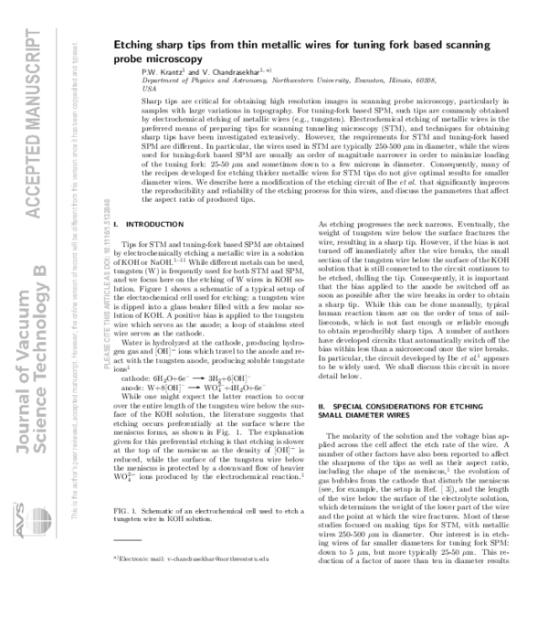 (PDF) Etching sharp tips from thin metallic wires for tuning-fork-based ...