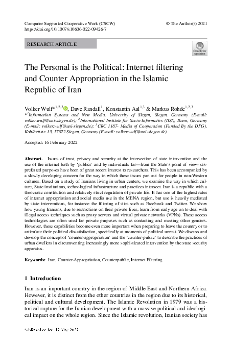 (PDF) The Personal is the Political: Internet Filtering and Counter ...