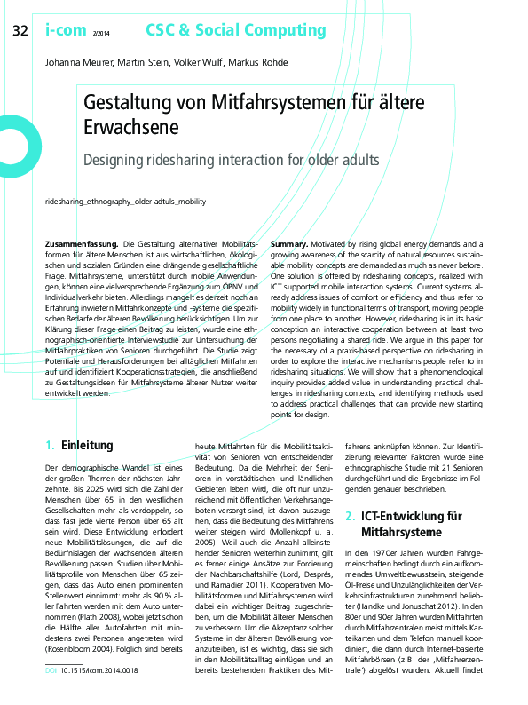 (PDF) Gestaltung von Mitfahrsystemen für ältere Erwachsene