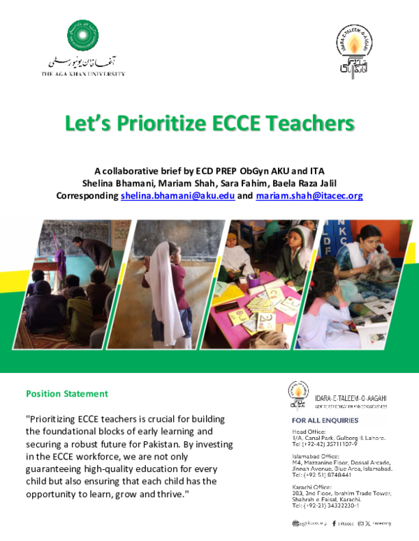 (PDF) Let’s Prioritize ECCE Teachers