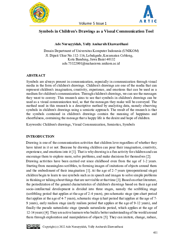 (PDF) Symbols in Children's Drawings as a Visual Communication Tool
