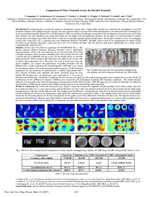 (PDF) Comparison of Three Transmit Arrays for Parallel Transmit