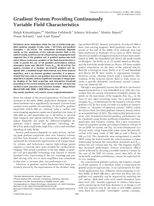 (PDF) Gradient system providing continuously variable field characteristics