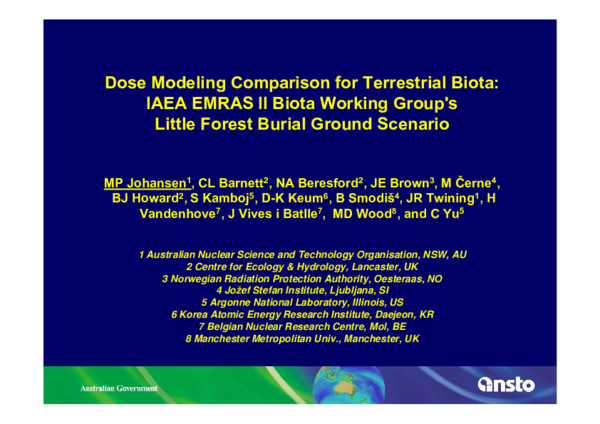 (PDF) Dose modelling comparison for terrestrial biota: IAEA EMRAS II ...