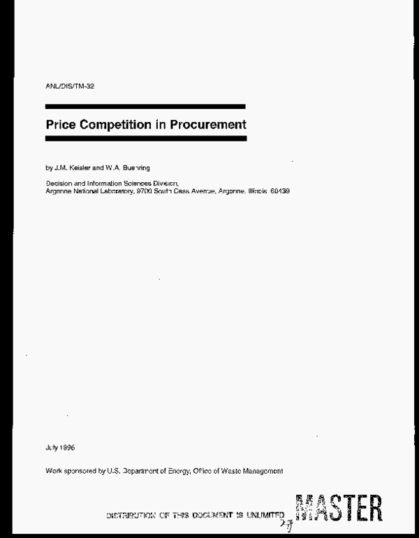 (PDF) Price competition in procurement