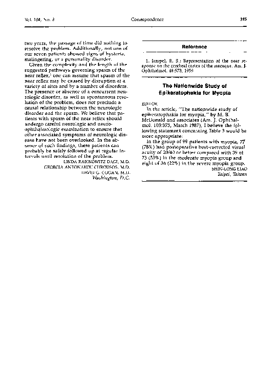 (PDF) The Nationwide Study of Epikeratophakia for Myopia