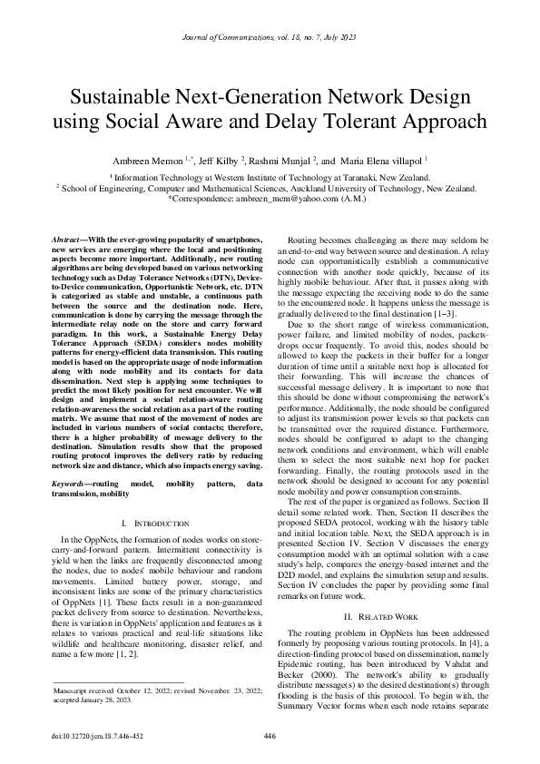 (PDF) Sustainable Next-Generation Network Design using Social Aware and Delay Tolerant Approach