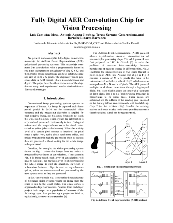 (PDF) Fully digital AER convolution chip for vision processing