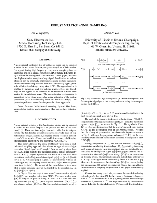 (PDF) Robust multichannel sampling