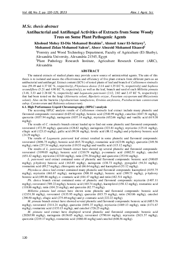 (PDF) Antibacterial and Antifungal Activities of Extracts from Some Woody Trees on Some Plant ...