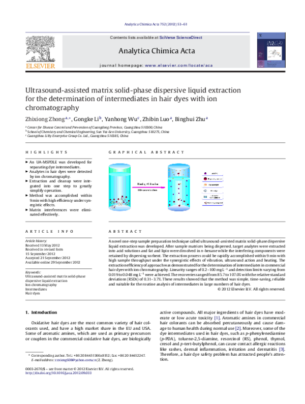 (PDF) Ultrasound-assisted matrix solid phase dispersive extraction for the simultaneous analysis ...