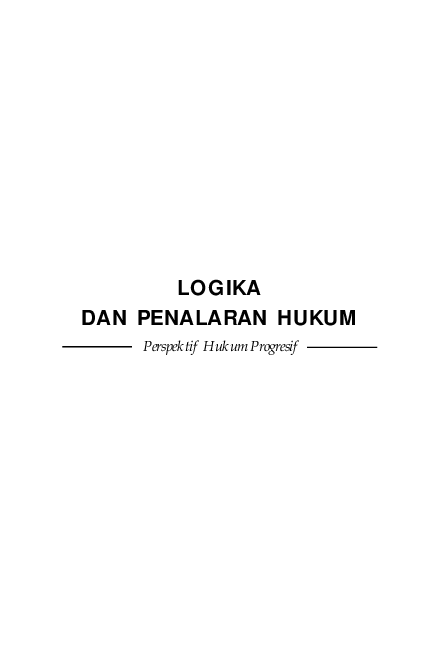 (PDF) Logika dan Penalaran Hukum