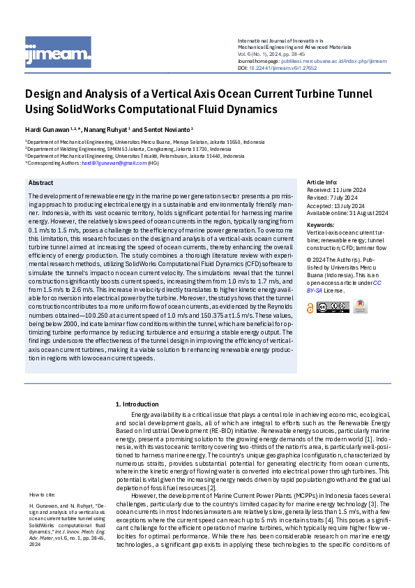 (PDF) Design and Analysis of a Vertical Axis Ocean Current Turbine Tunnel Using SolidWorks ...