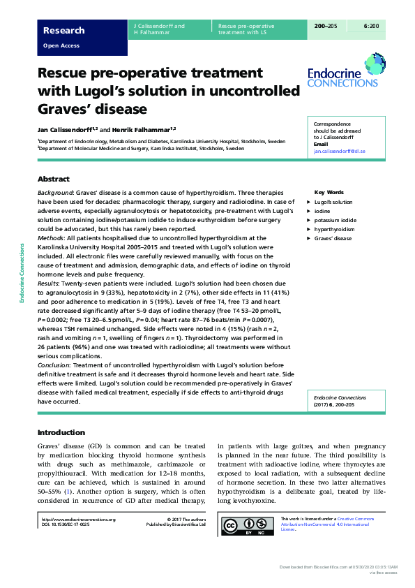 (PDF) Rescue pre-operative treatment with Lugol’s solution in ...