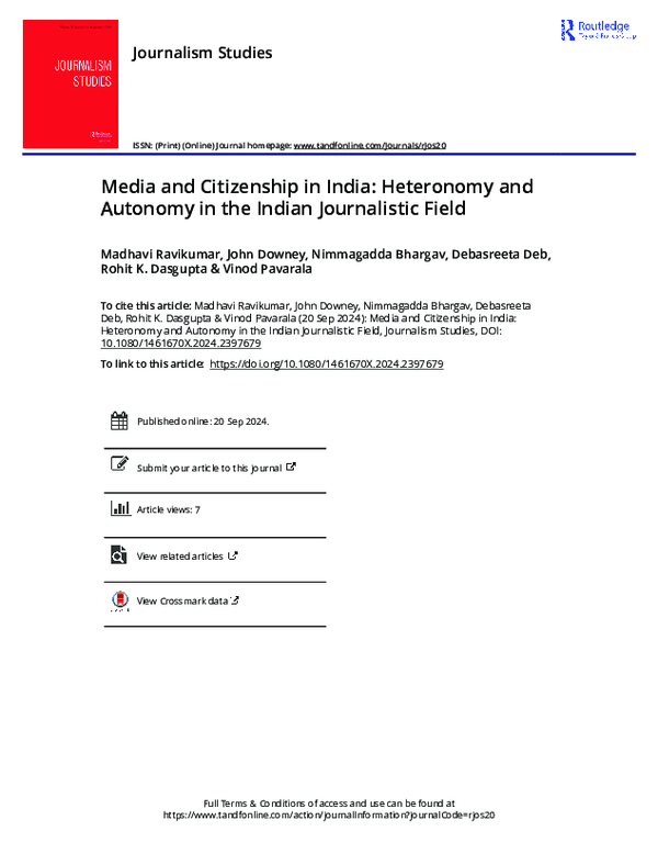 (PDF) Media and Citizenship in India Heteronomy and Autonomy in the ...