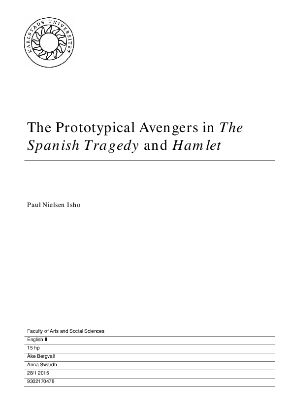 (PDF) The Prototypical Avengers in The Spanish Tragedy and Hamlet