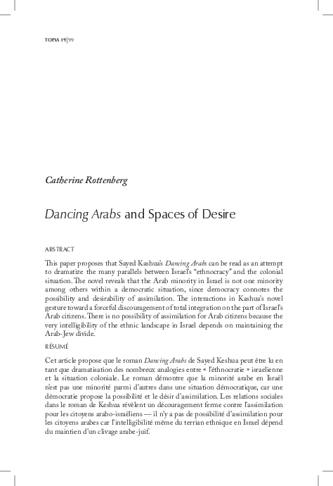 (PDF) Dancing Arabs and Spaces of Desire