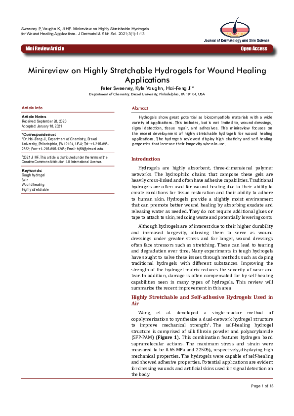 (PDF) Minireview on Highly Stretchable Hydrogels for Wound Healing ...