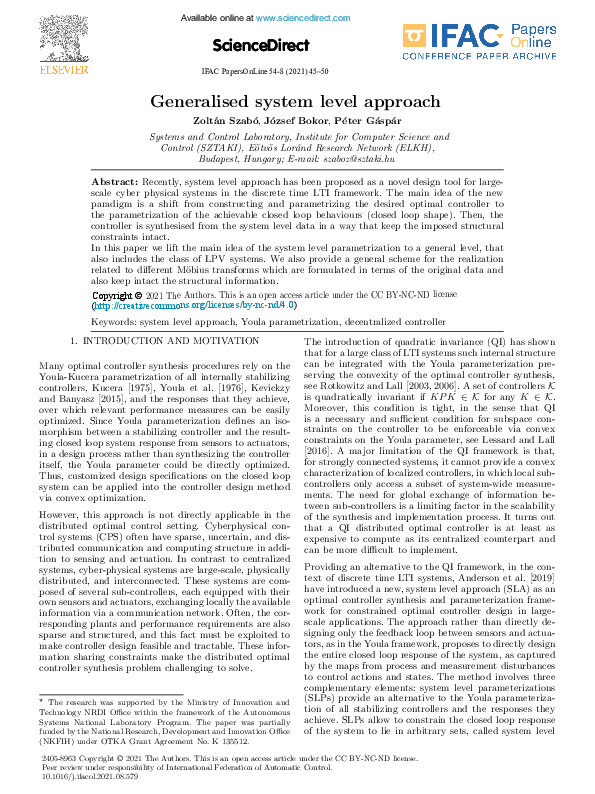 (PDF) Generalised system level approach
