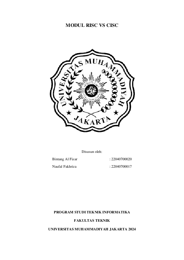 (PDF) Modul RISC vs CISC