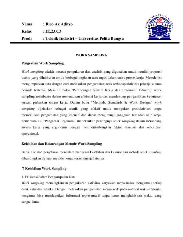 (PDF) Work Sampling