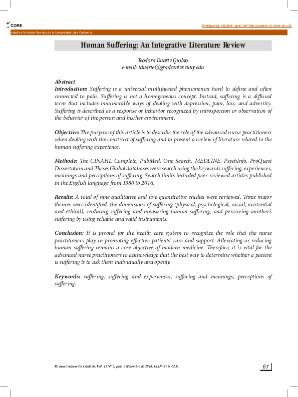 (PDF) Human Suffering