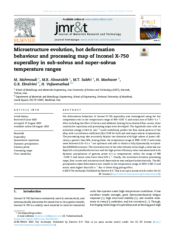 (PDF) Microstructure evolution, hot deformation behaviour and ...