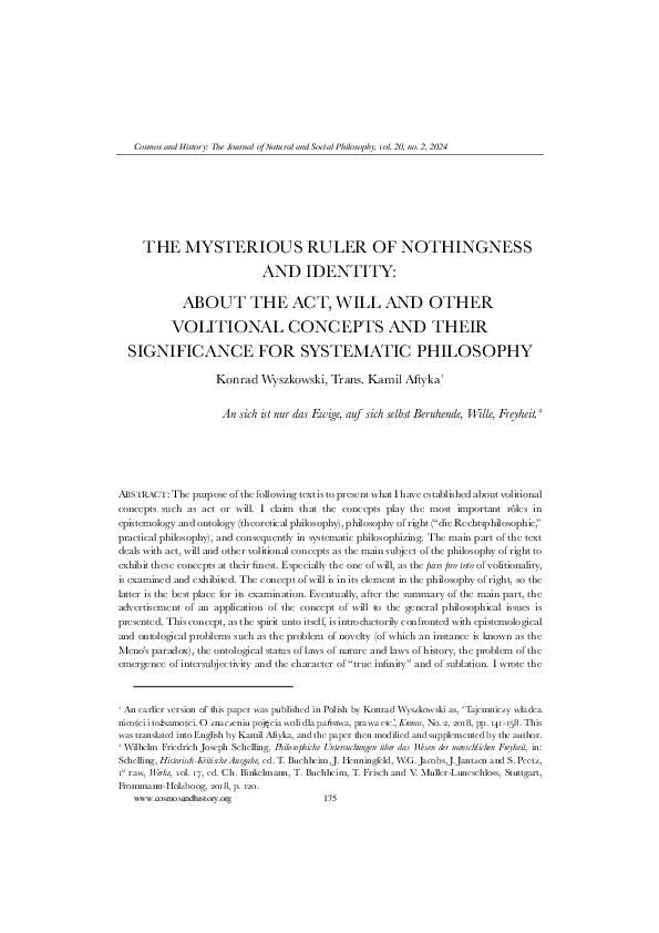 (PDF) The Mysterious Ruler of Nothingness and Identity: About the Act ...