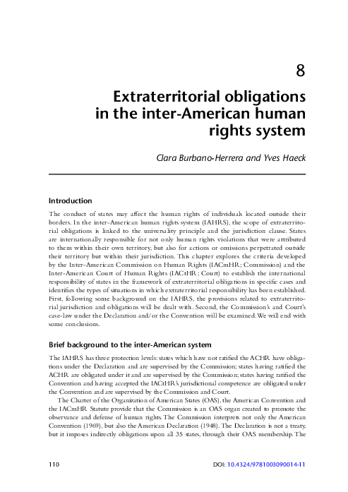 (PDF) Extraterritorial obligations in the inter-American human rights ...