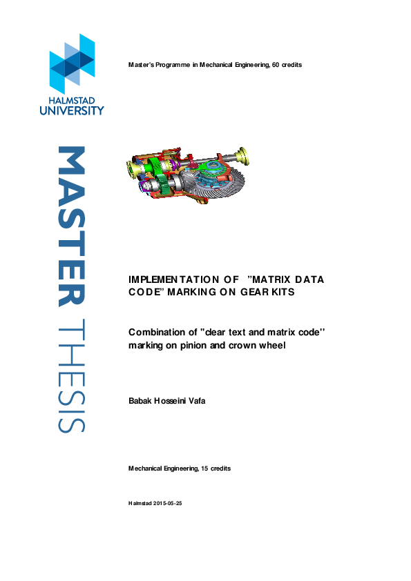 (PDF) IMPLEMENTATION OF ”MATRIX DATA CODE’’ MARKING ON GEAR KITS ...