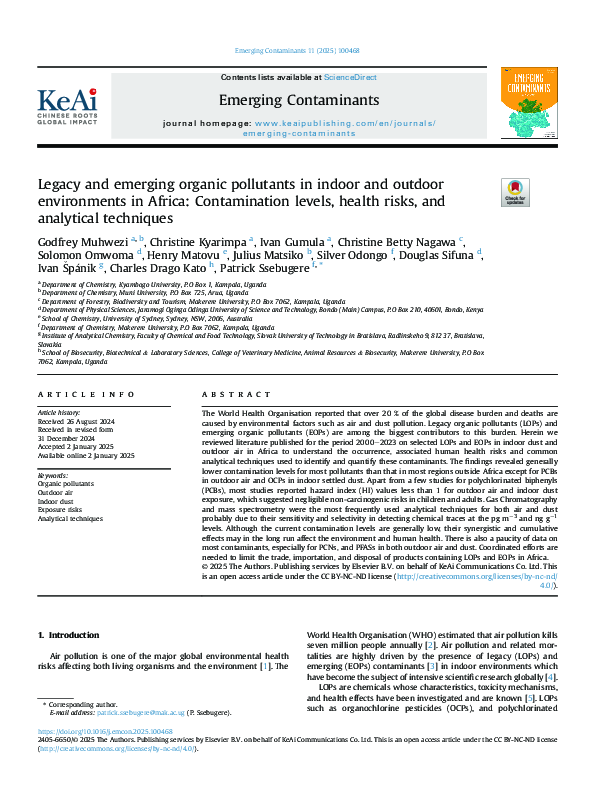 (PDF) Legacy and emerging organic pollutants in indoor and outdoor