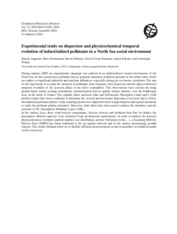 (PDF) Experimental study on dispersion and physicochemical temporal ...