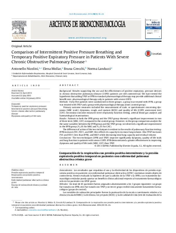 (PDF) Comparison of Intermittent Positive Pressure Breathing and Temporary Positive Expiratory ...