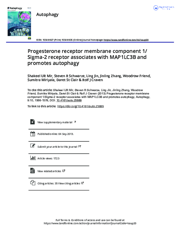 (PDF) Progesterone receptor membrane component 1/Sigma-2 receptor ...