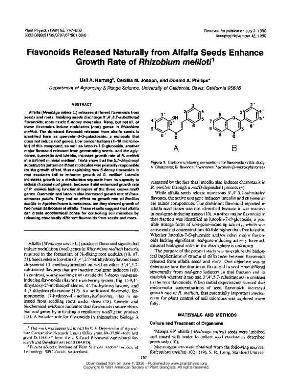 (PDF) Flavonoids Released Naturally from Alfalfa Seeds Enhance Growth Rate of Rhizobium meliloti