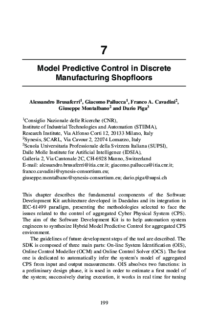 (PDF) Model Predictive Control in Discrete Manufacturing Shopfloors