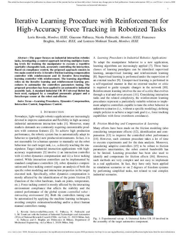(PDF) Iterative Learning Procedure With Reinforcement for High-Accuracy Force Tracking in ...