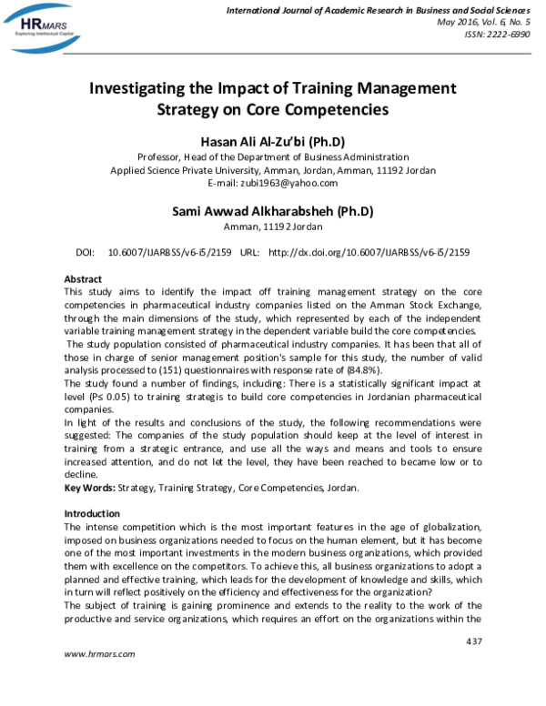 (PDF) Investigating the Impact of Training Management Strategy on Core ...