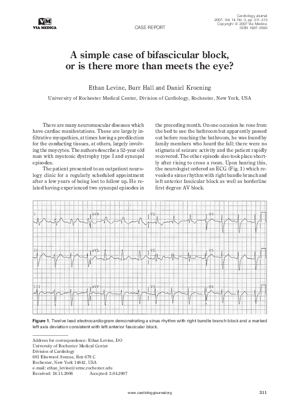 (PDF) A simple case of bifascicular block, or is there more than meets ...