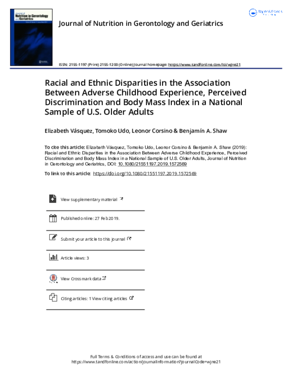 (PDF) Racial and Ethnic Disparities in the Association Between Adverse Childhood Experience ...