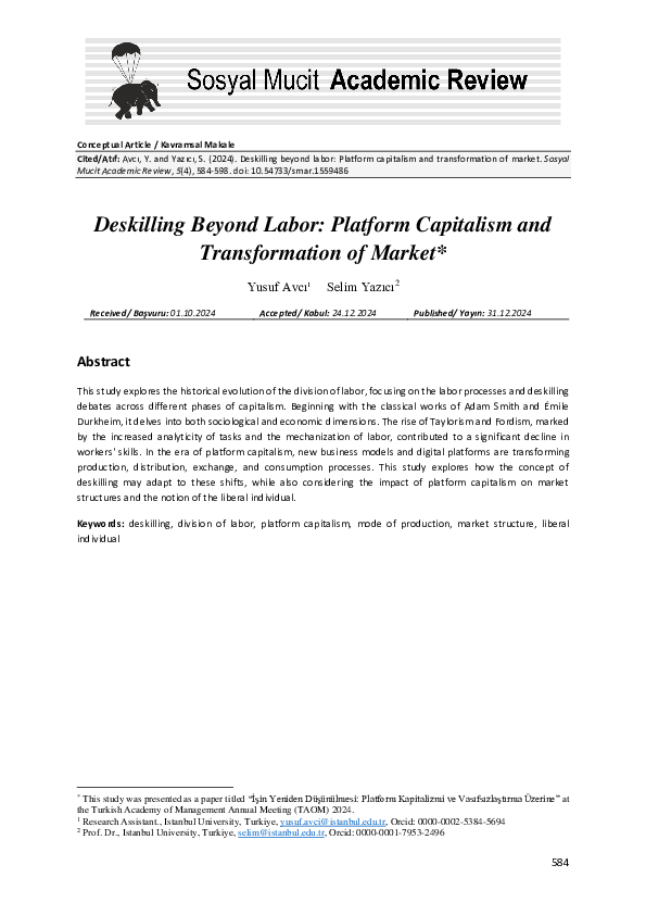(PDF) Deskilling Beyond Labor: Platform Capitalism and Transformation ...