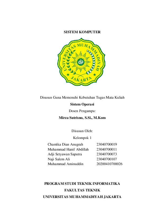 (PDF) SISTEM KOMPUTER KELOMPOK 1