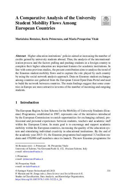 (PDF) A Comparative Analysis of the University Student Mobility Flows Among European Countries