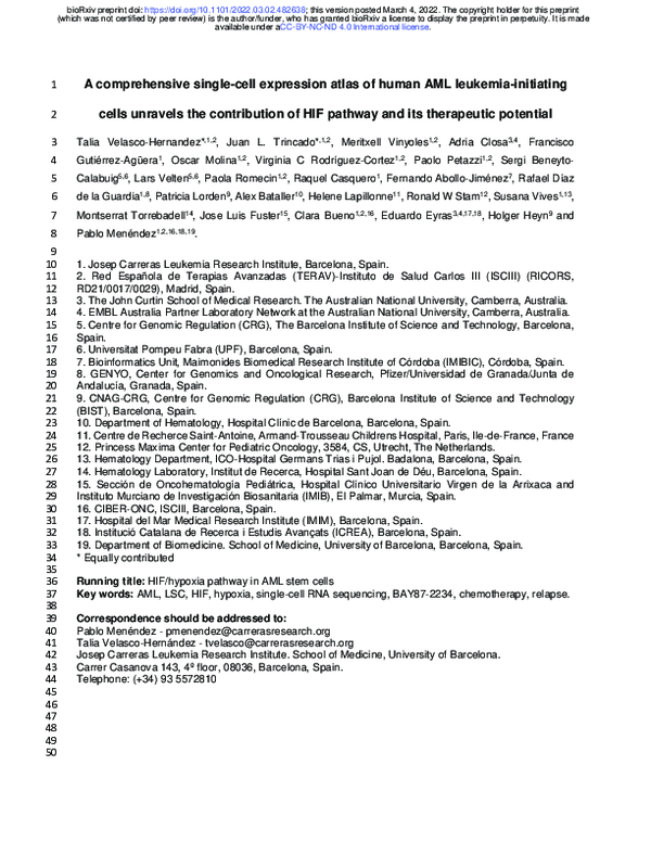 (PDF) A comprehensive single-cell expression atlas of human AML leukemia-initiating cells ...